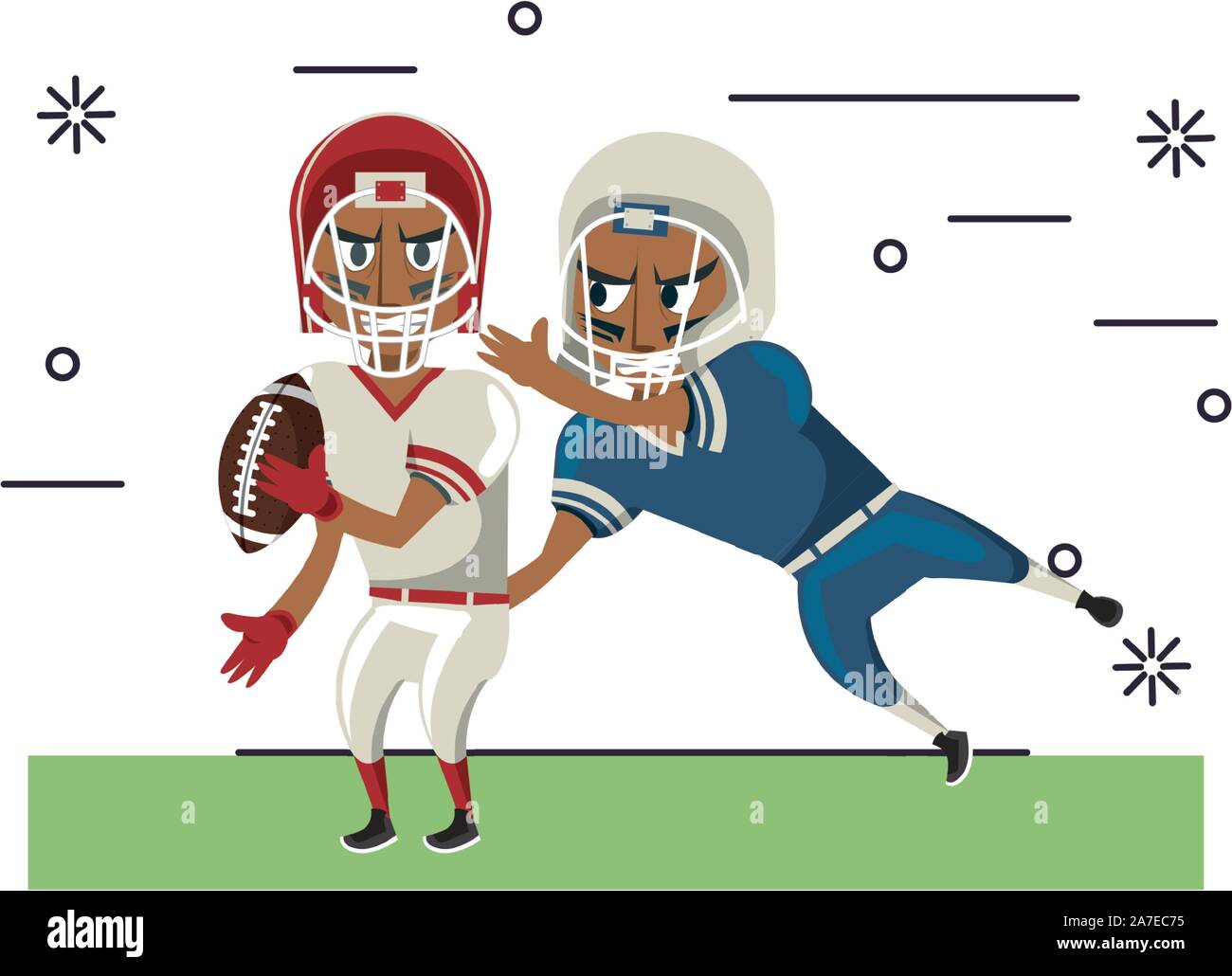 american football players playing characters Stock Vector Image & Art ...