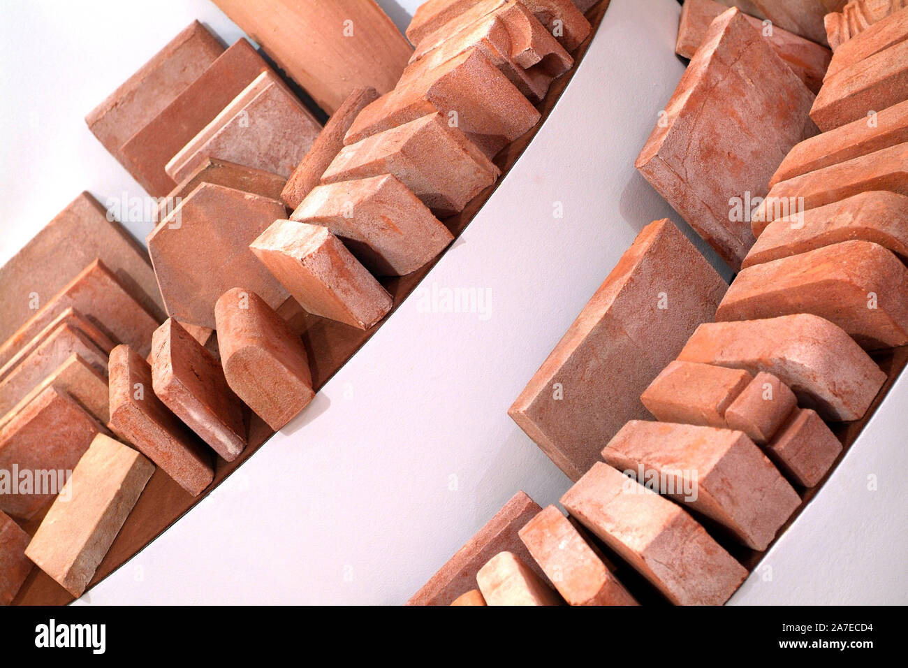 Row of terracotta bricks Stock Photo - Alamy