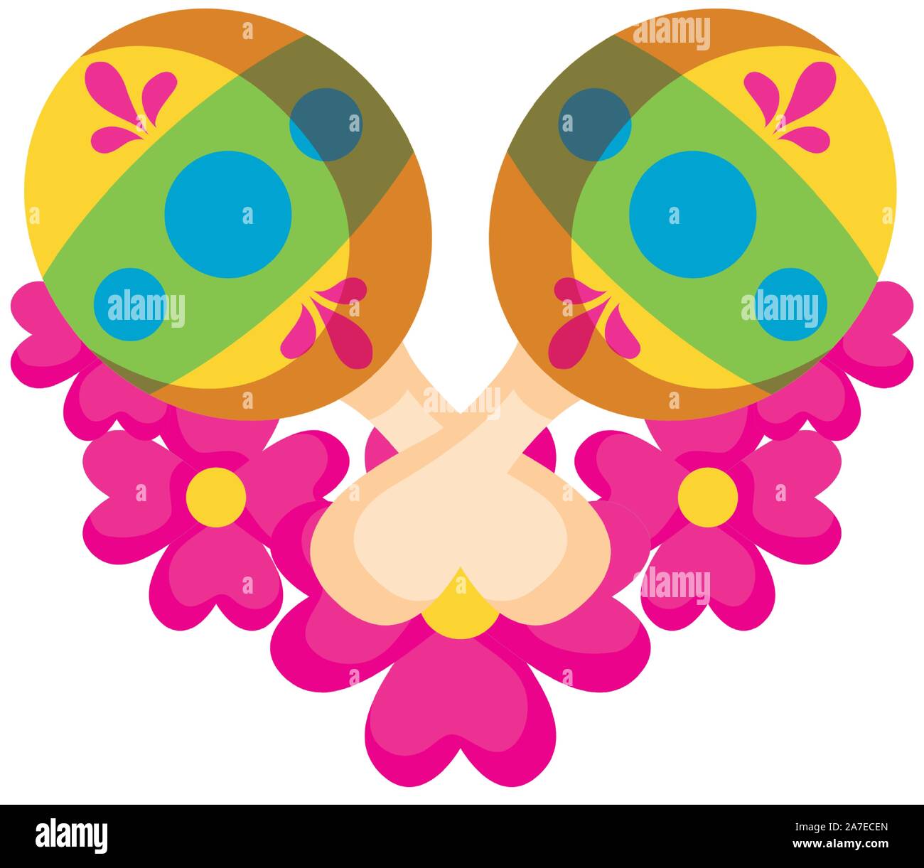 maracas mexican with flowers decoration vector illustration design ...
