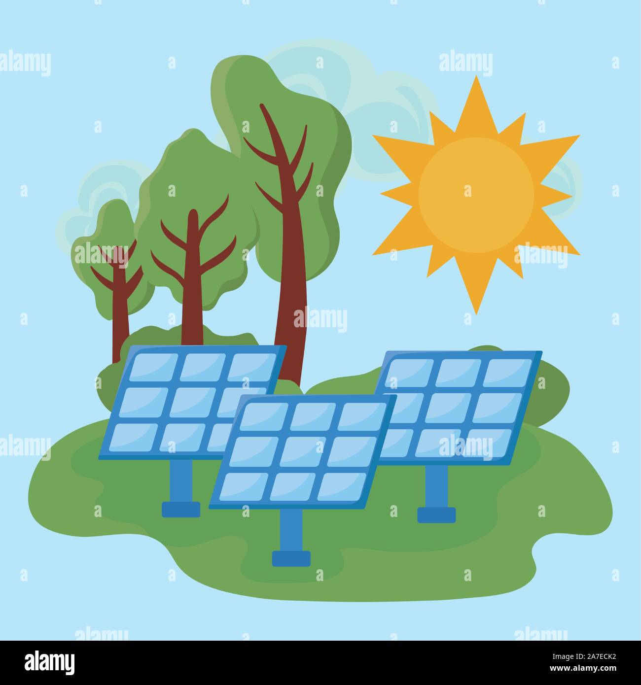 Power generated in power plants Stock Vector Images - Alamy