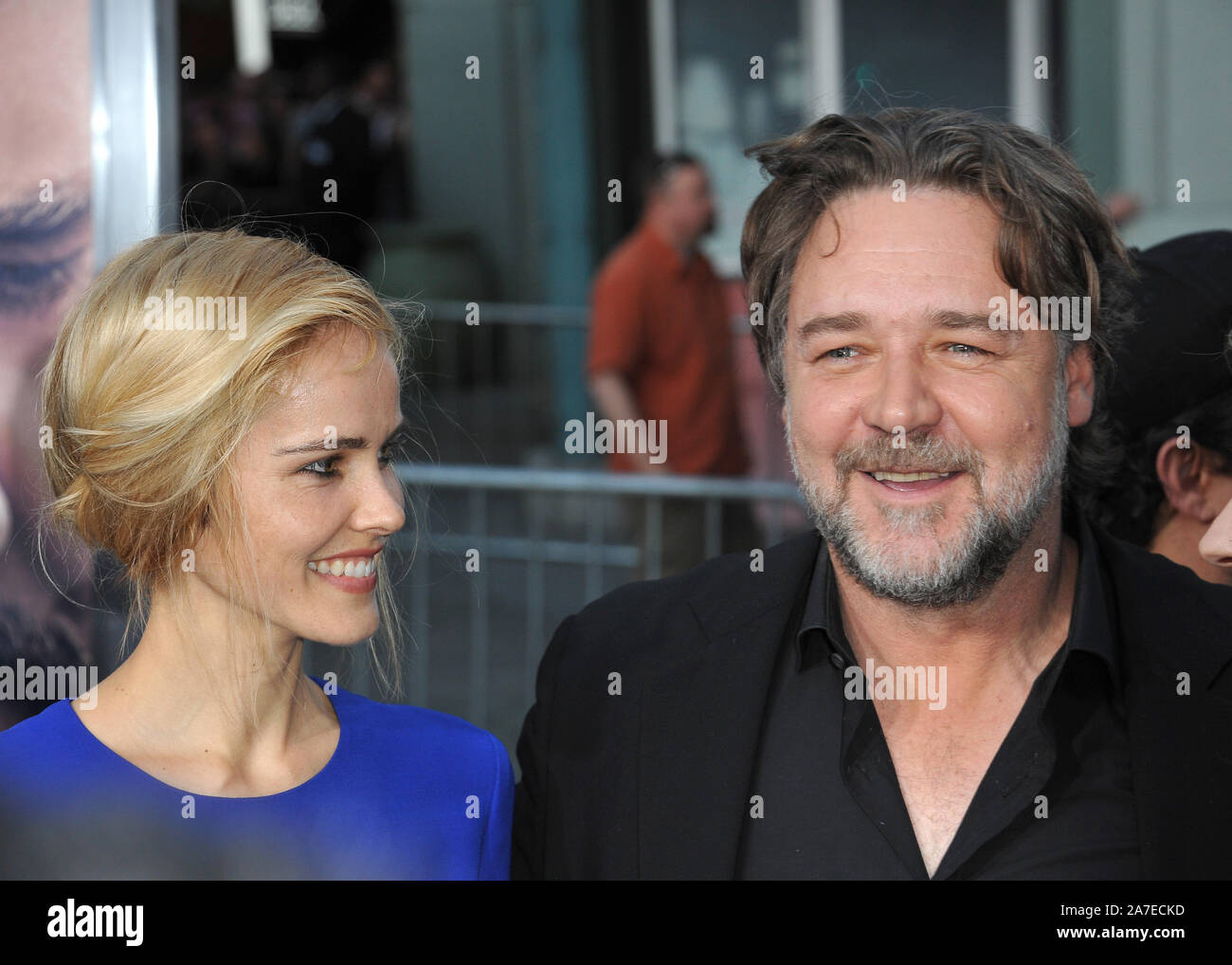 LOS ANGELES, CA - APRIL 16, 2015: Russell Crowe & Isabel Lucas at the ...