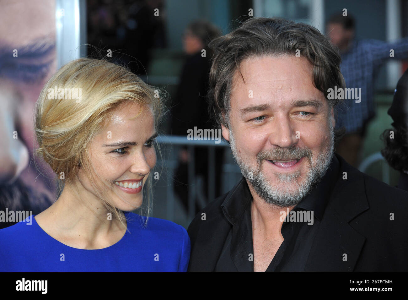 LOS ANGELES, CA - APRIL 16, 2015: Russell Crowe & Isabel Lucas at the ...