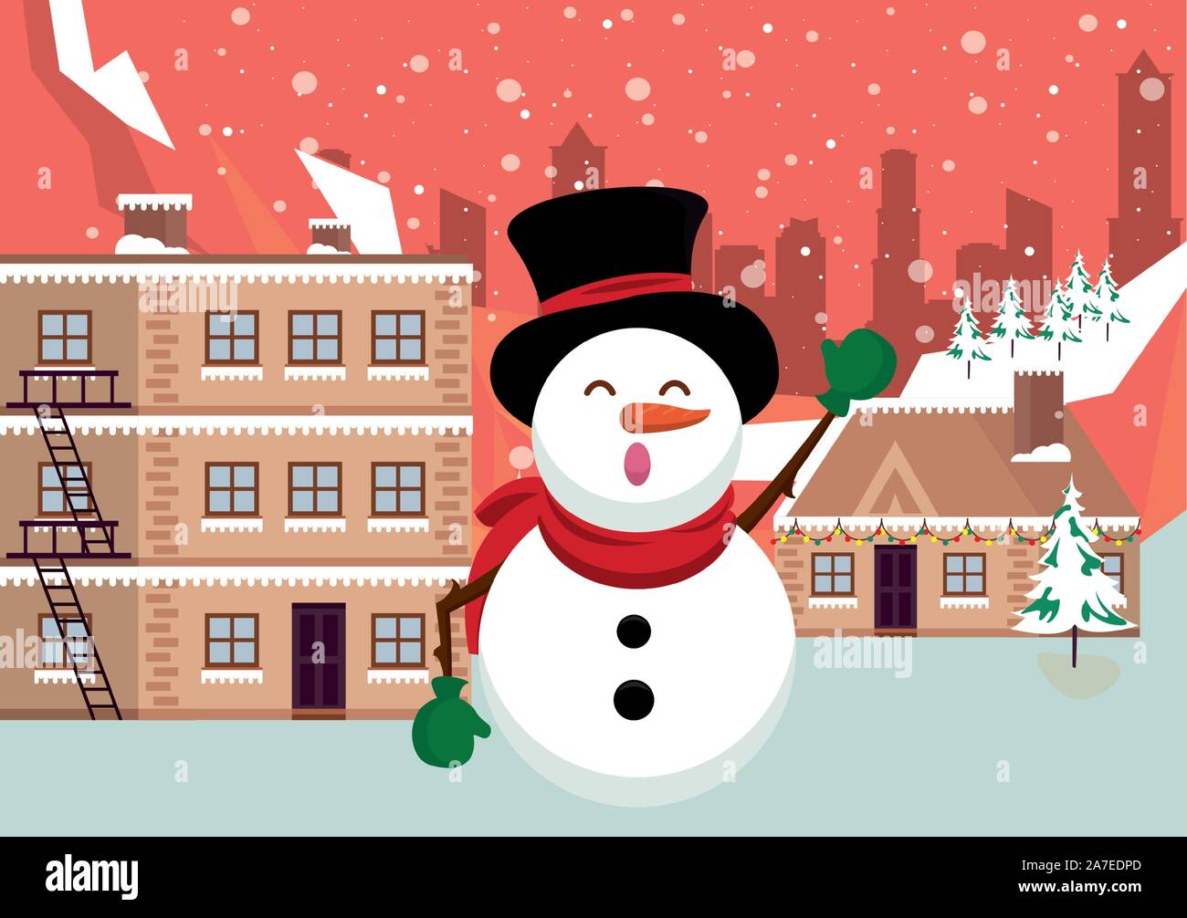 Snowscape panorama Stock Vector Images - Alamy