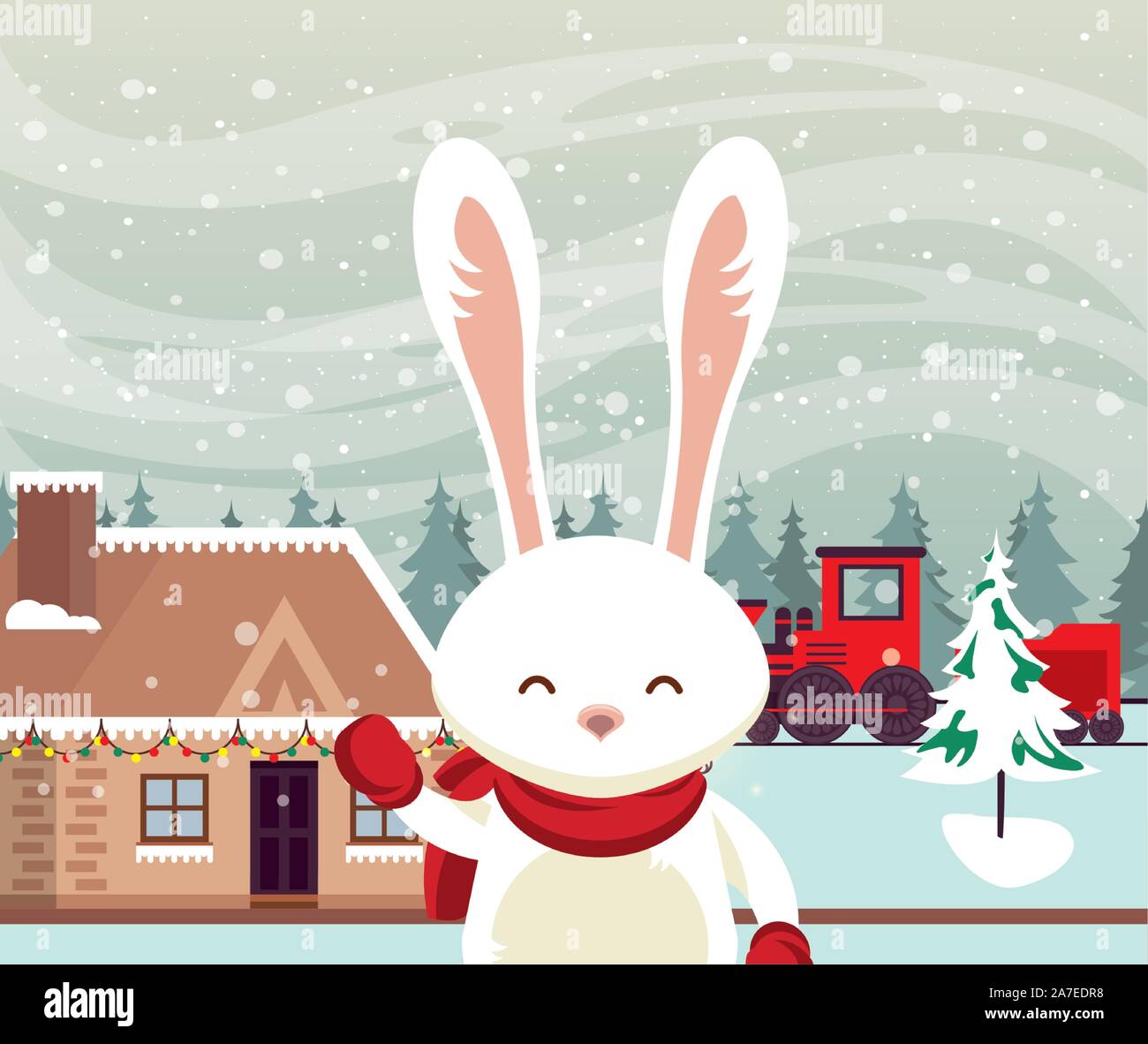 Snowscape panorama Stock Vector Images - Alamy