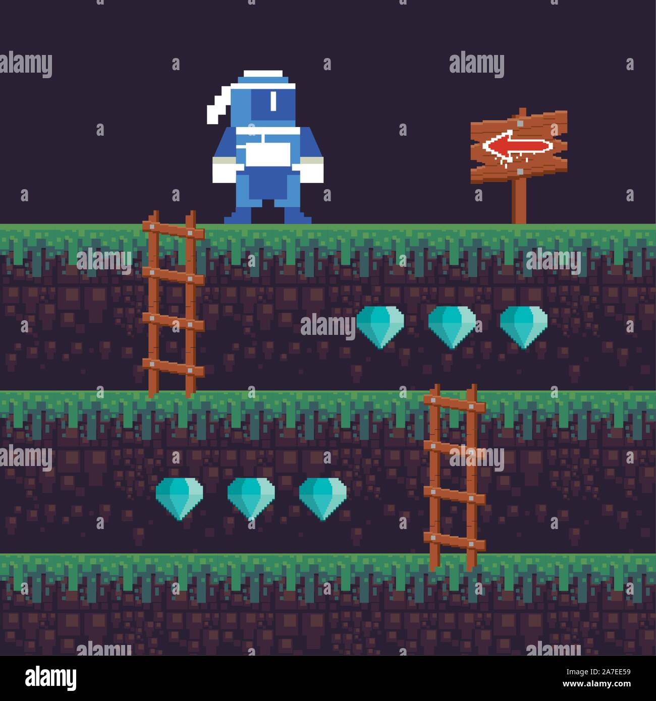 Pixel ninja Stock Vector Images - Alamy