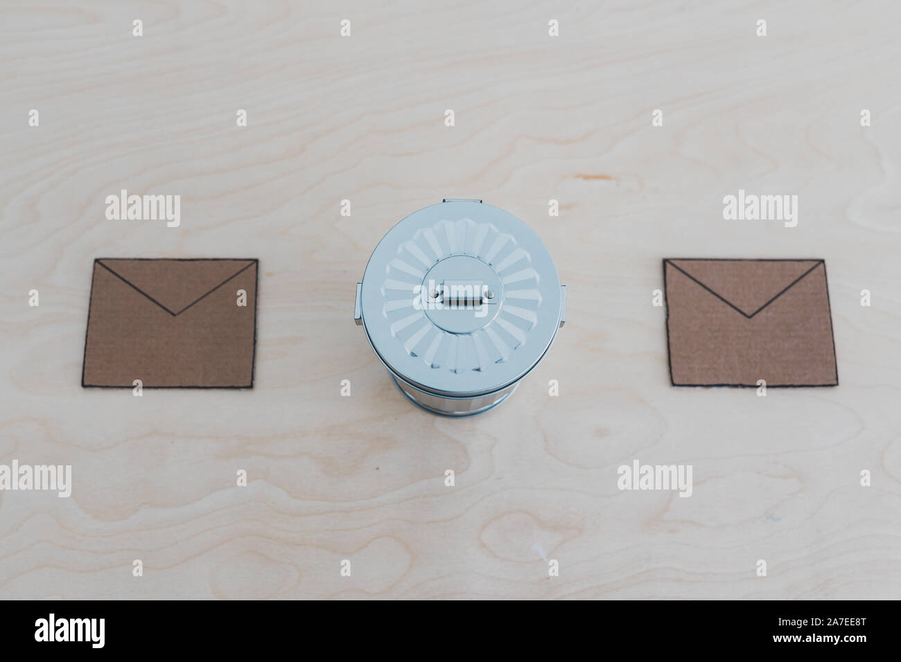 decluttering your inbox conceptual still-life, email message envelopes ...