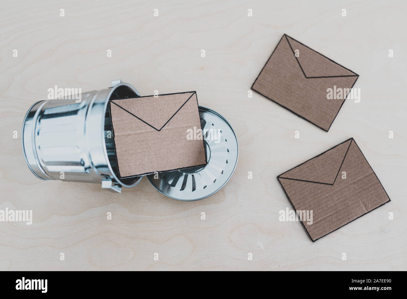 decluttering your inbox conceptual still-life, email message envelopes ...