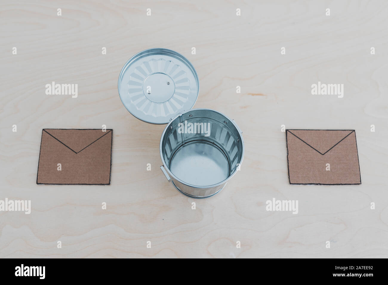 decluttering your inbox conceptual still-life, email message envelopes ...