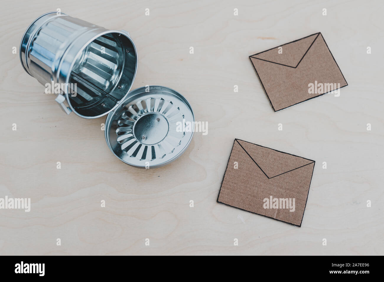 decluttering your inbox conceptual still-life, email message envelopes ...