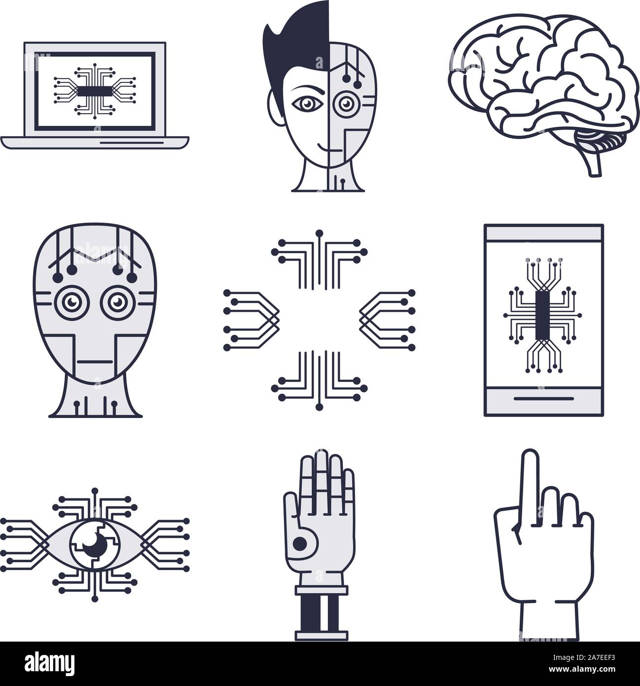 bundle of artificial intelligence icons Stock Vector Image & Art - Alamy