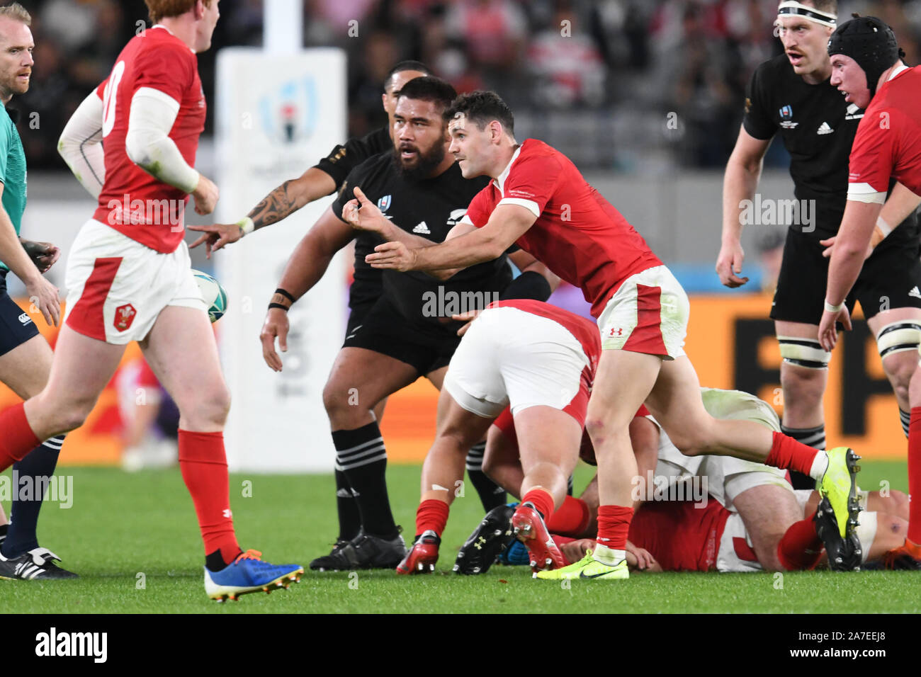 Tomos Williams of Wales during the 2019 Rugby World Cup Bronze Final ...