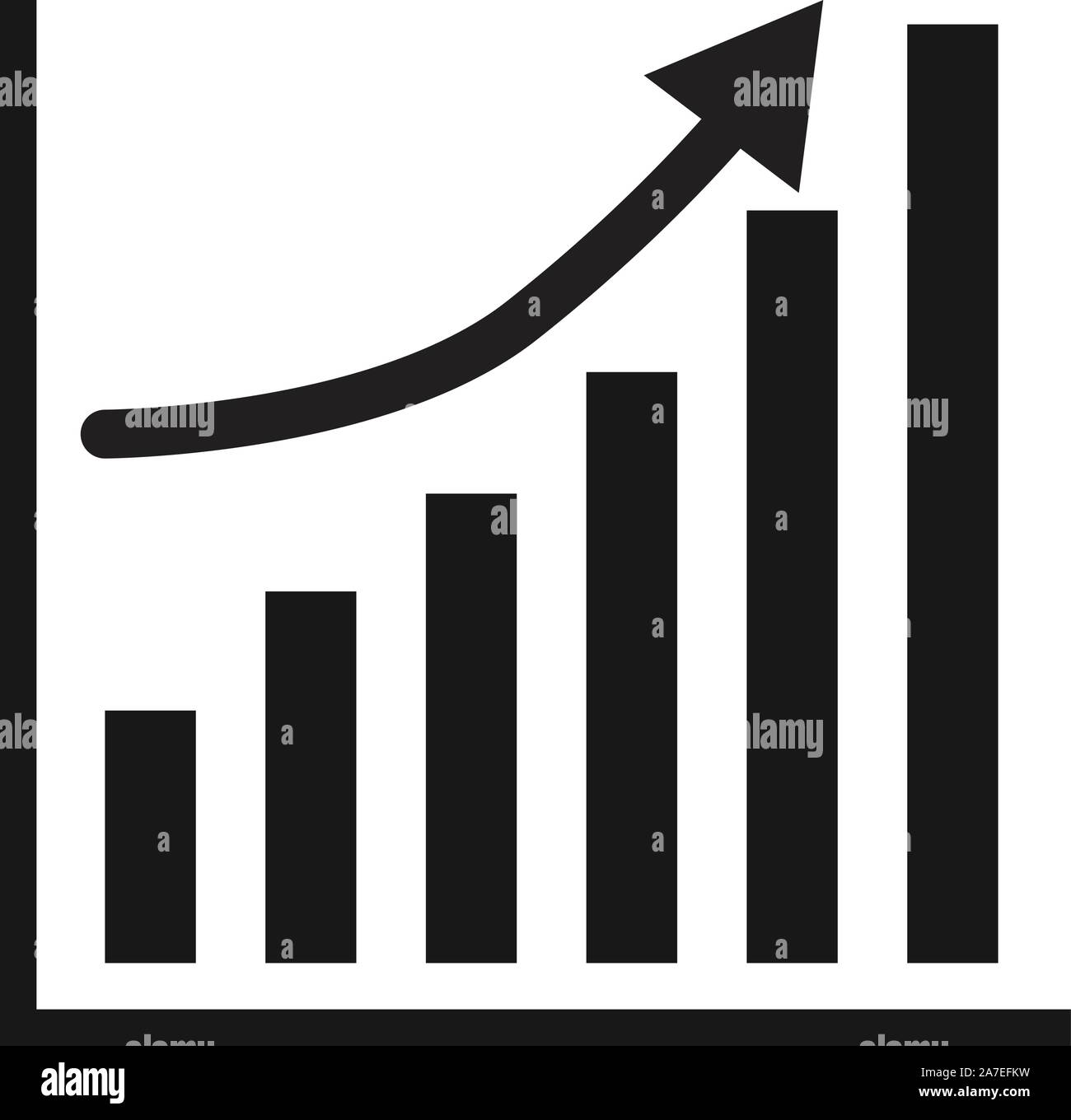 vector growth progress black arrow. Business graph icon on white ...