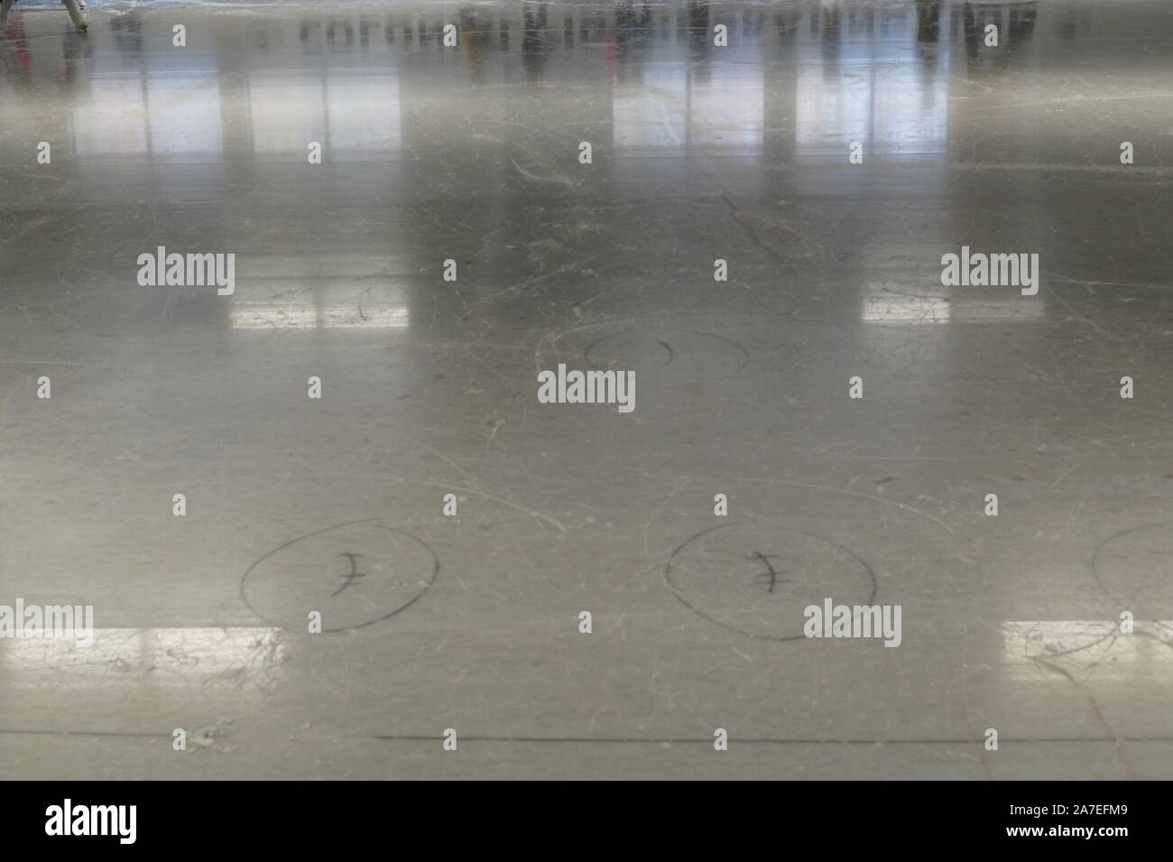 Reflection of kids in Ice rink Stock Photo - Alamy