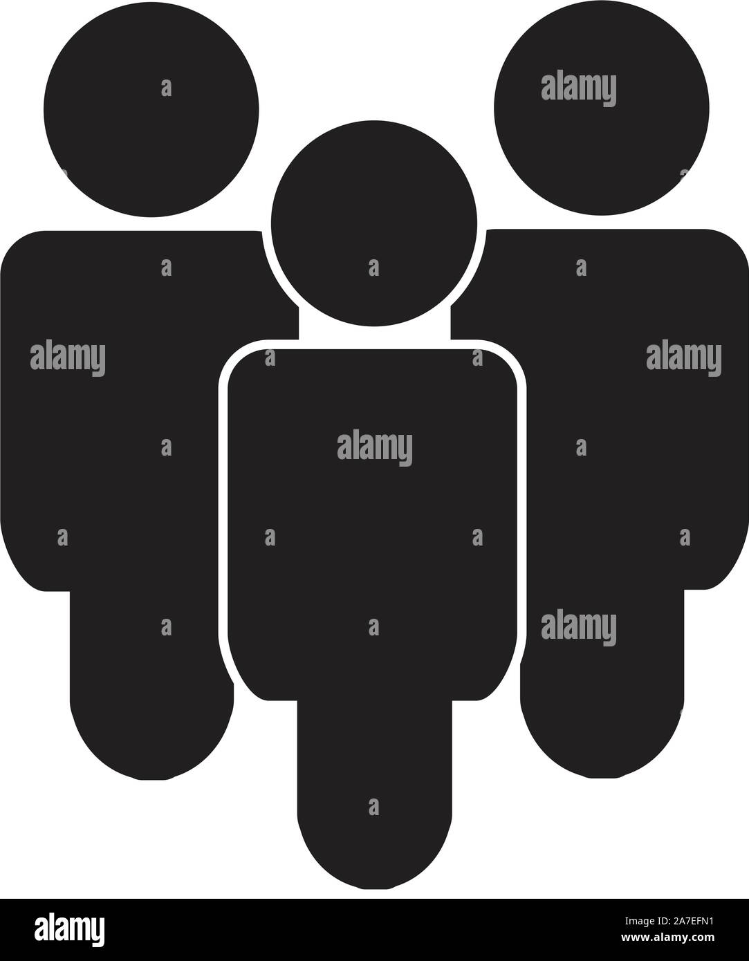 Gray Group People icon isolated. Modern simple flat team male sign ...
