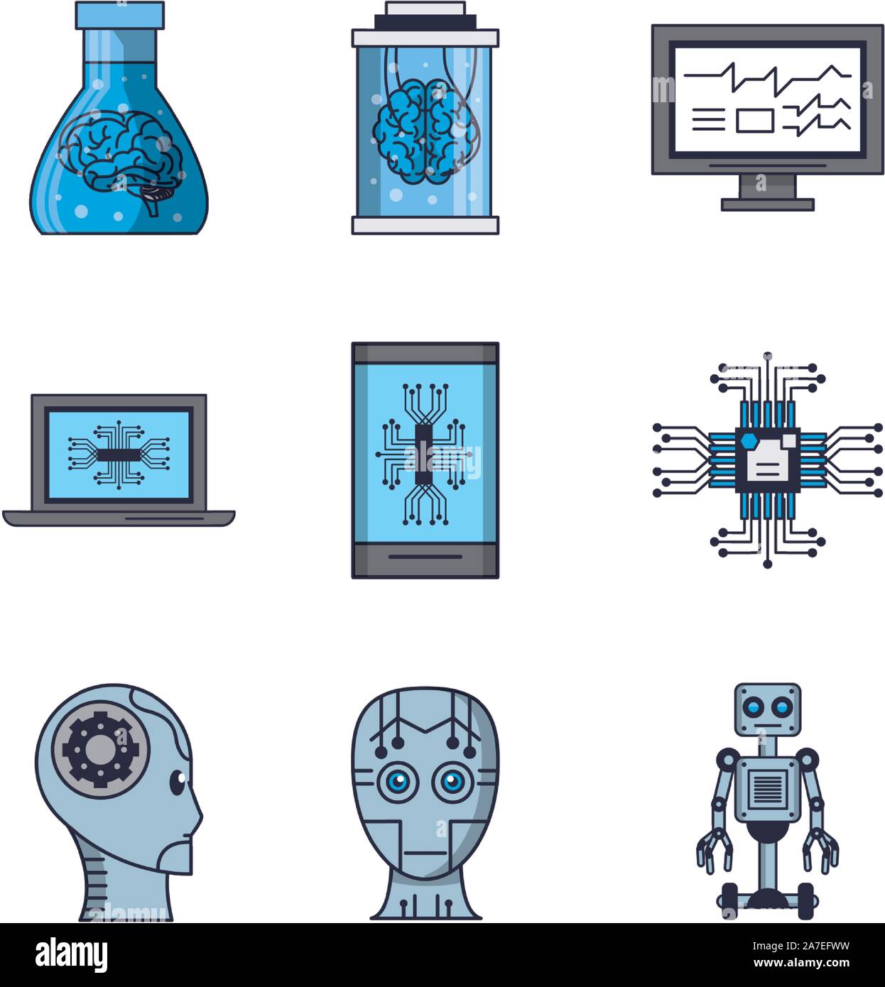 bundle of artificial intelligence icons Stock Vector Image & Art - Alamy
