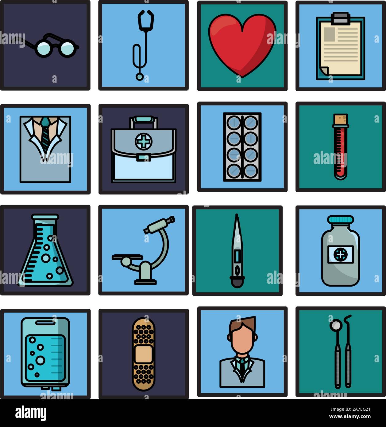 bundle of laboratory science set icons Stock Vector Image & Art - Alamy