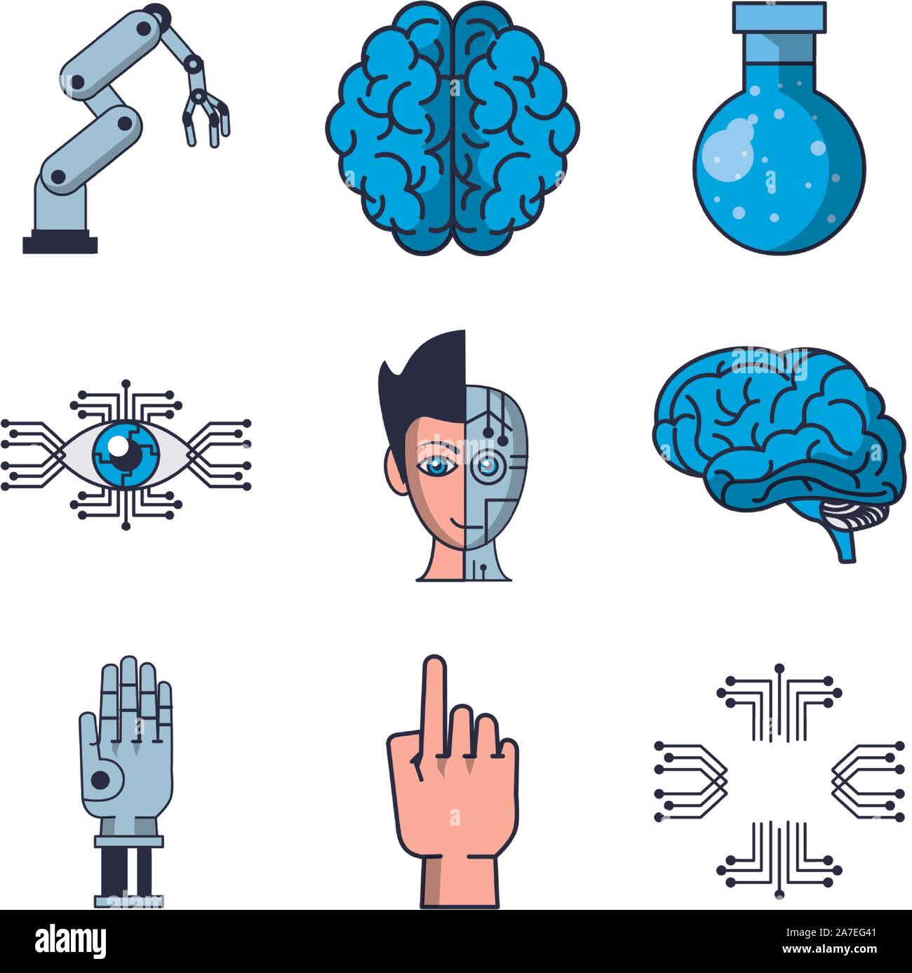 bundle of artificial intelligence icons Stock Vector Image & Art - Alamy