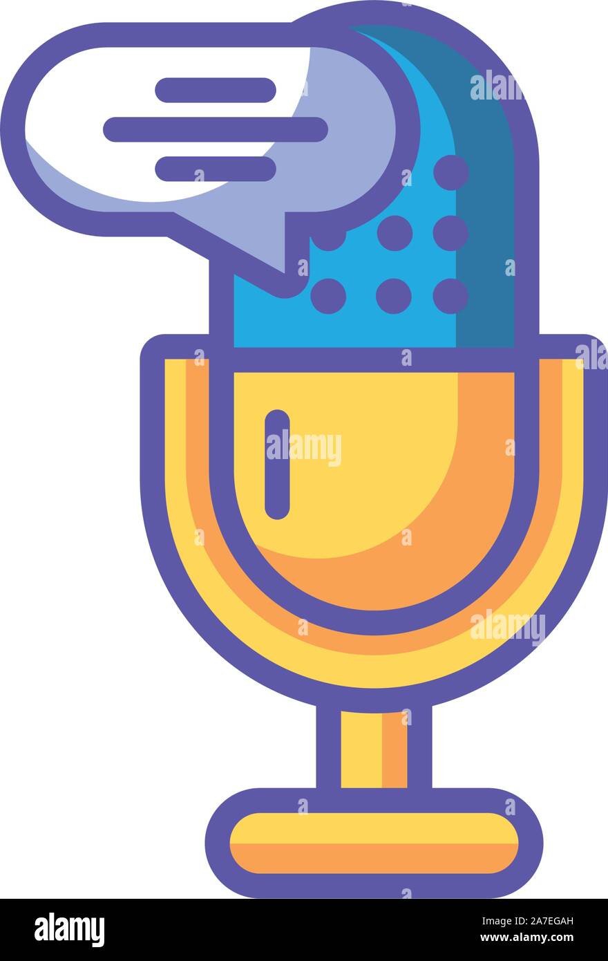 microphone with speech bubble on white background vector illustration ...