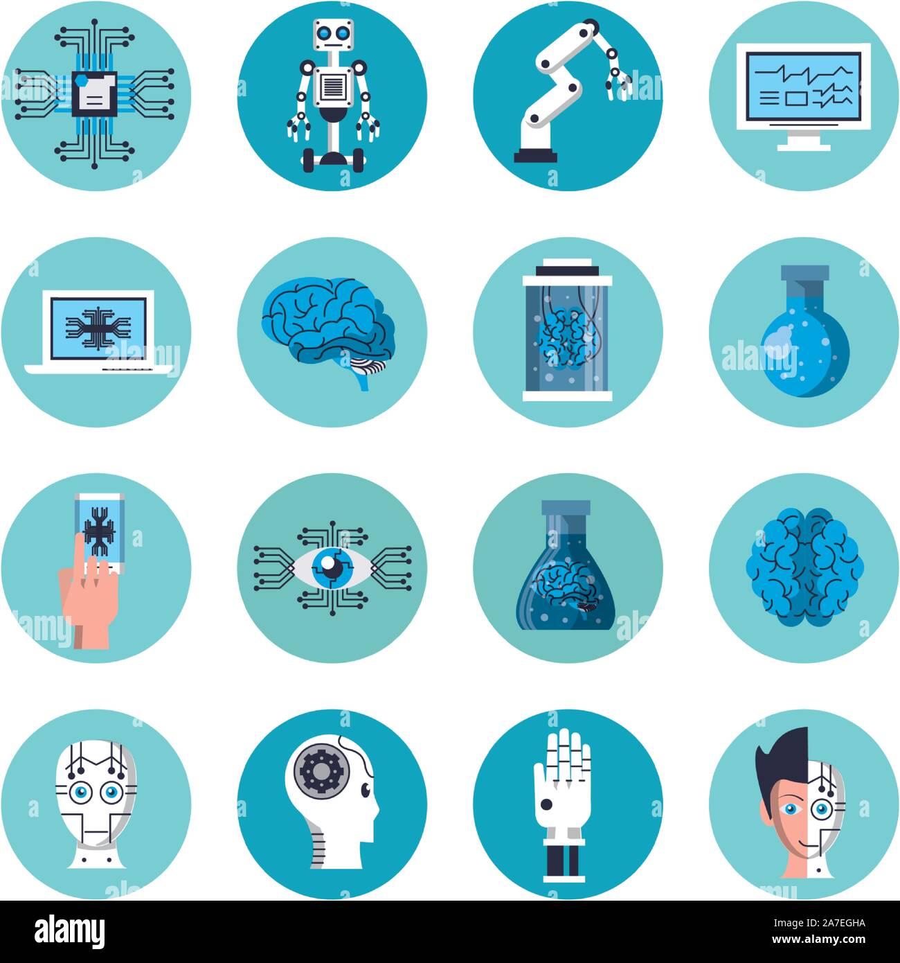 bundle of artificial intelligence icons Stock Vector Image & Art - Alamy