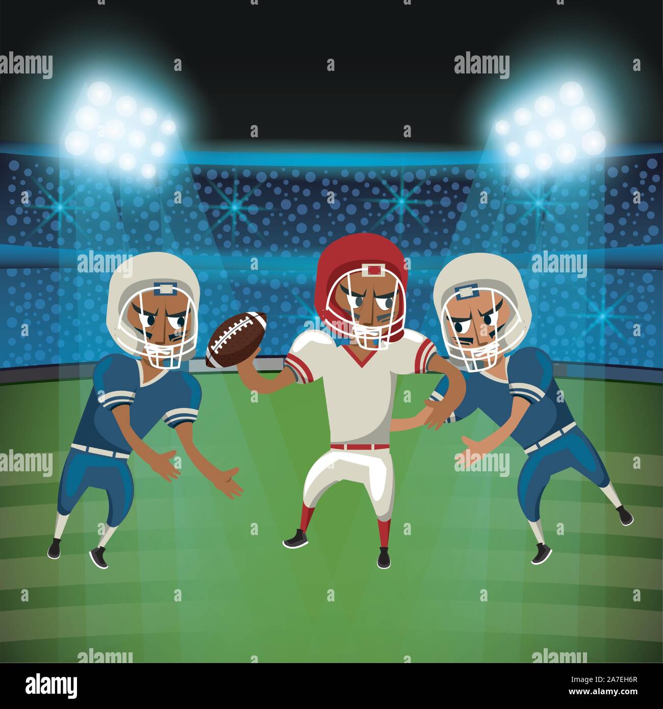 american football players playing characters Stock Vector Image & Art ...