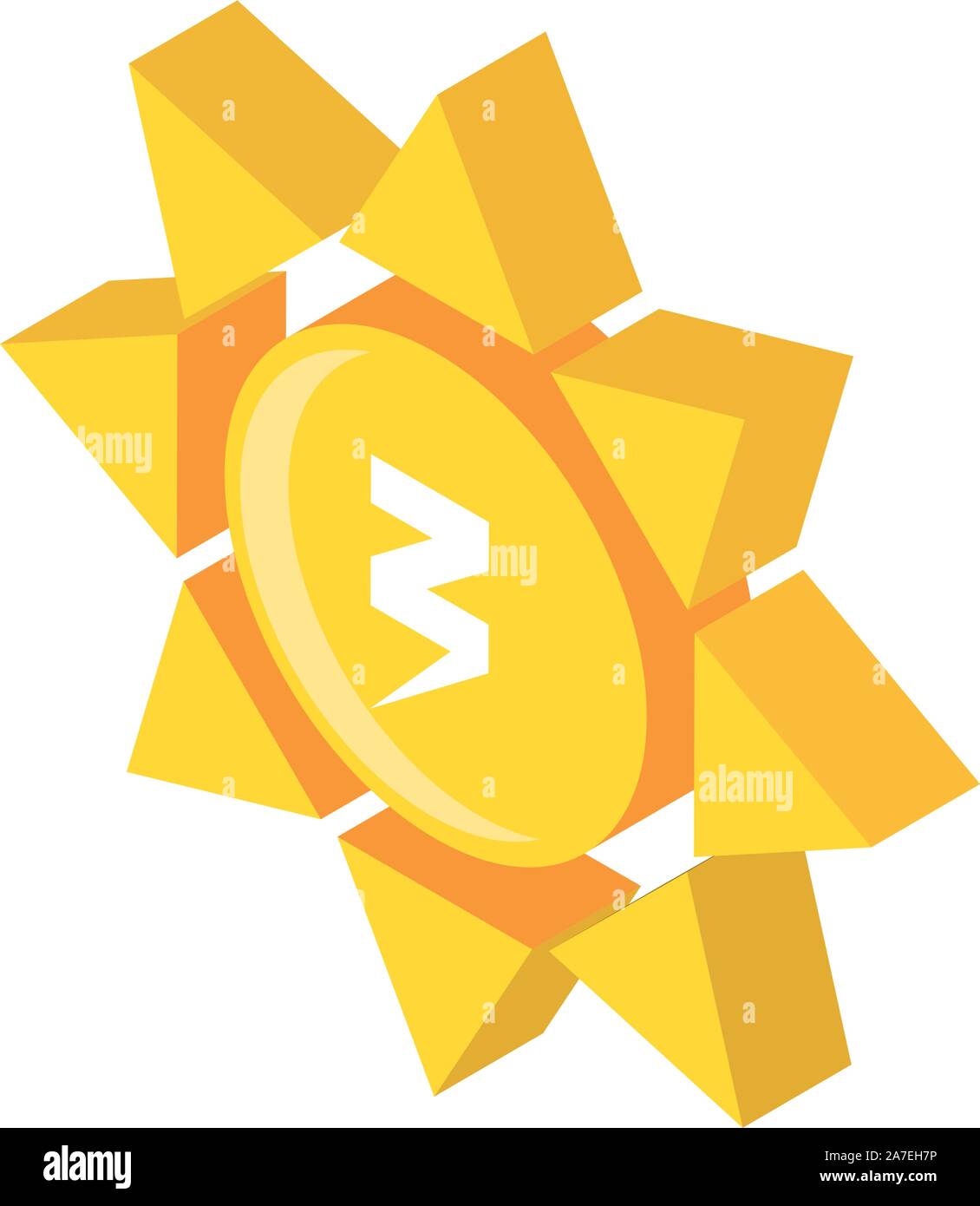 radiant sun on white background vector illustration design Stock Vector ...