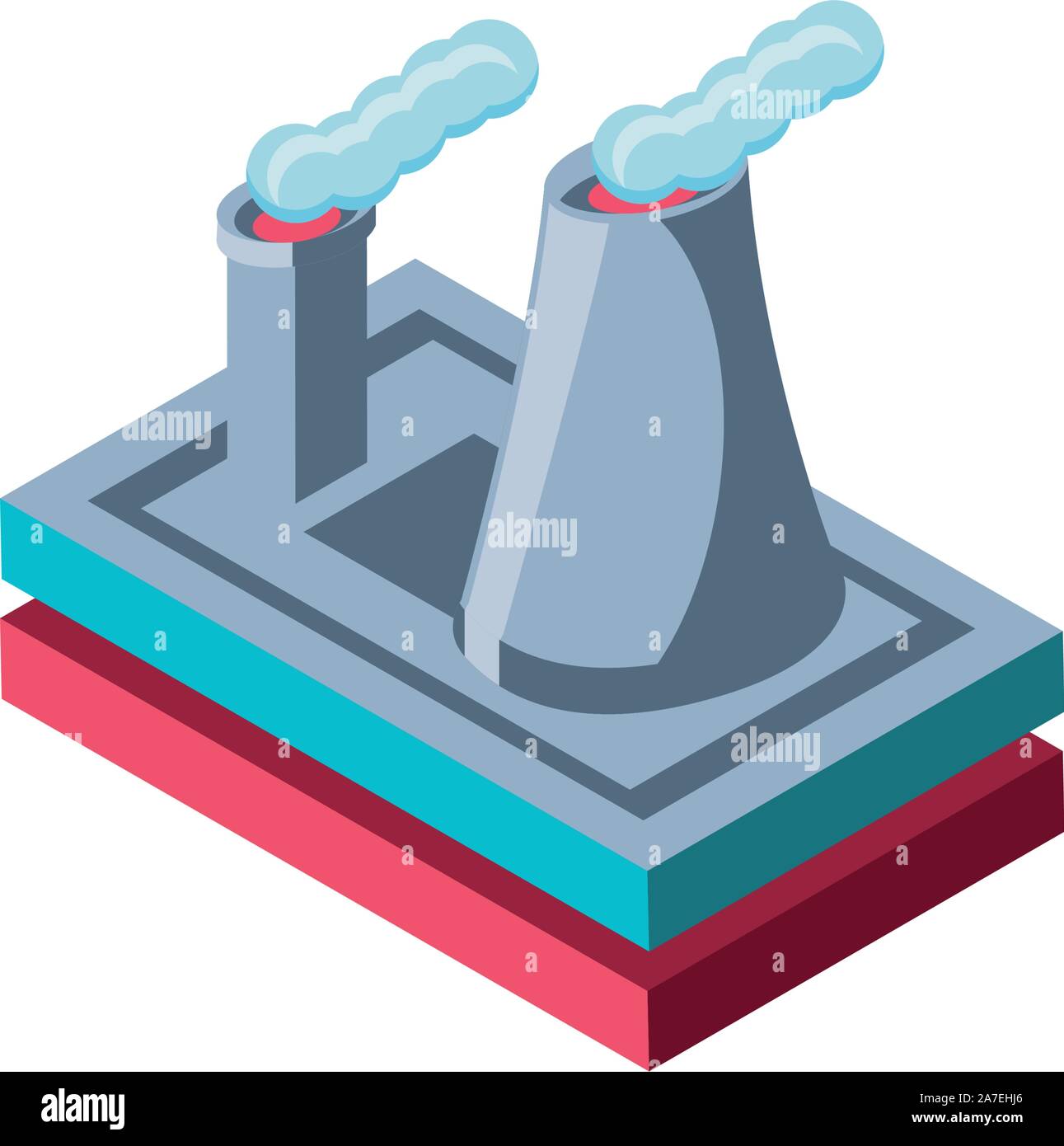 nuclear reactor tower on white background vector illustration design ...
