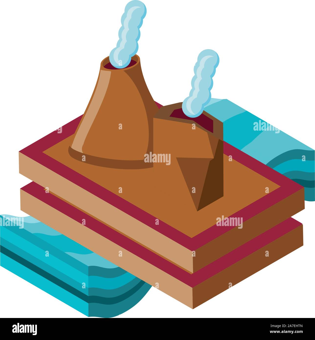 nuclear reactor tower on white background vector illustration design ...