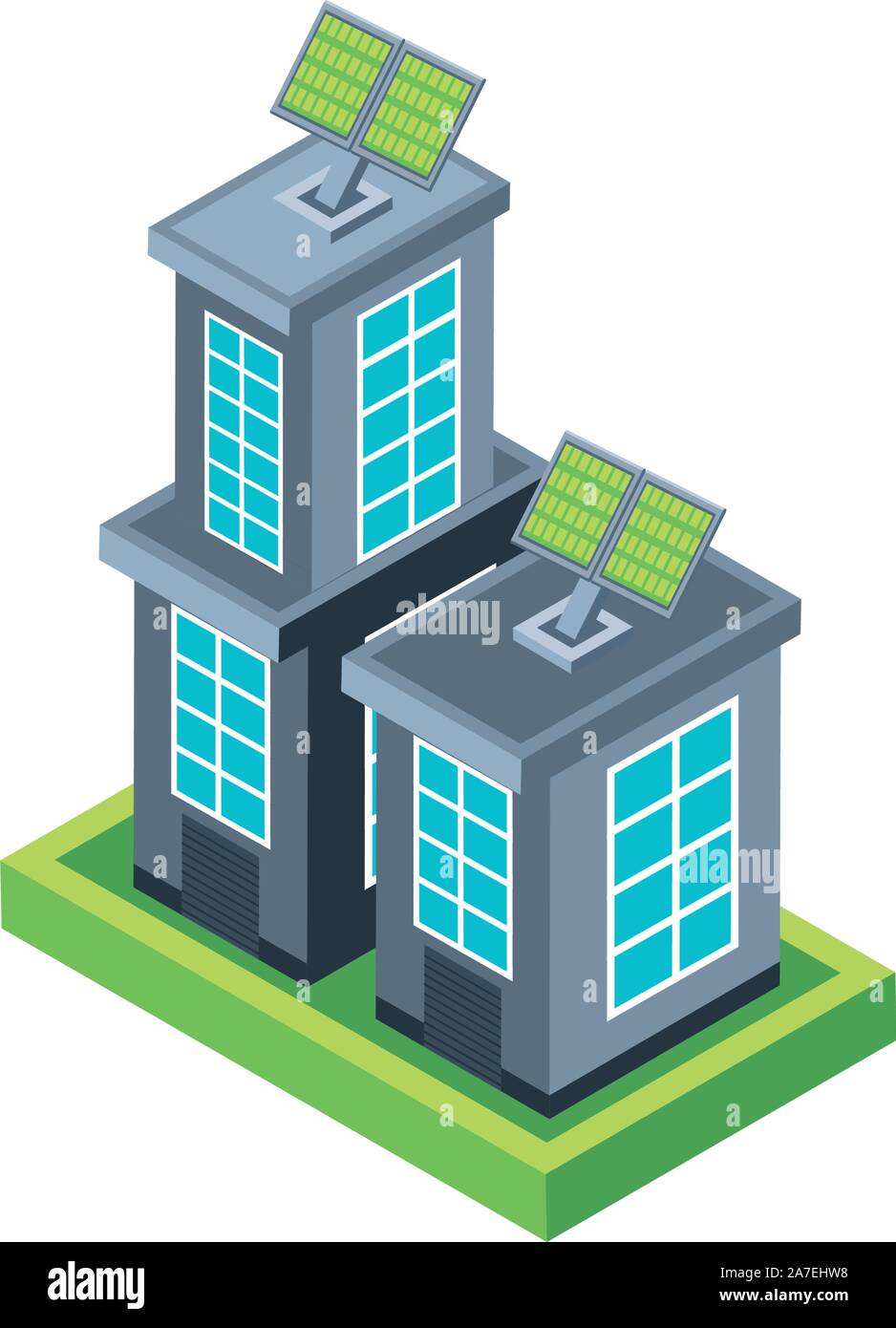 house building with solar panel on white background vector illustration ...