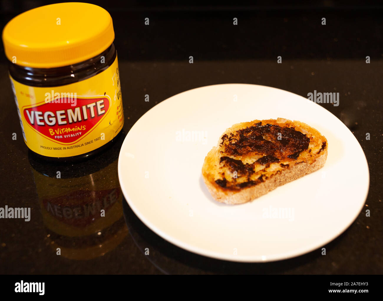 Sydney, Australia - November 2, 2019 - Vegemite and butter on sourdough ...