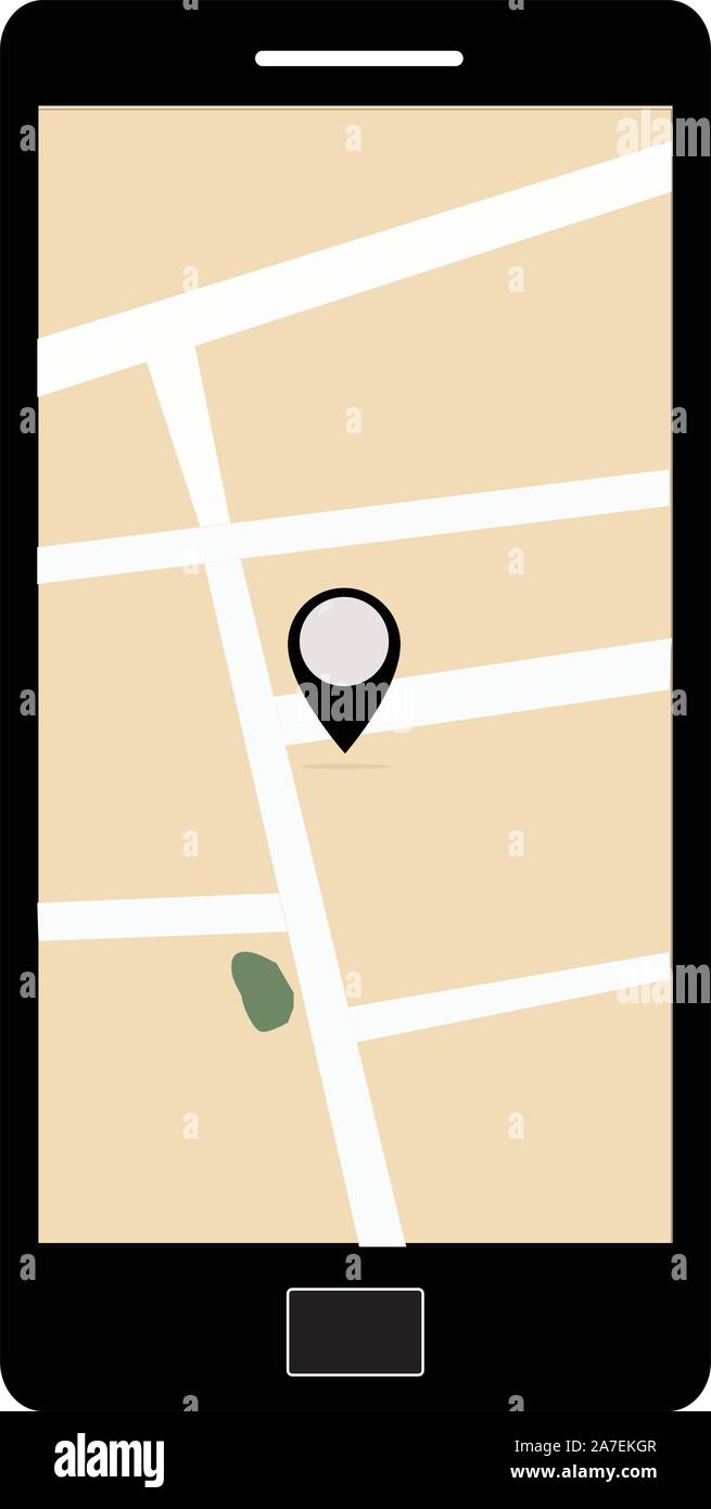 location map pin on phone Stock Vector Image & Art - Alamy
