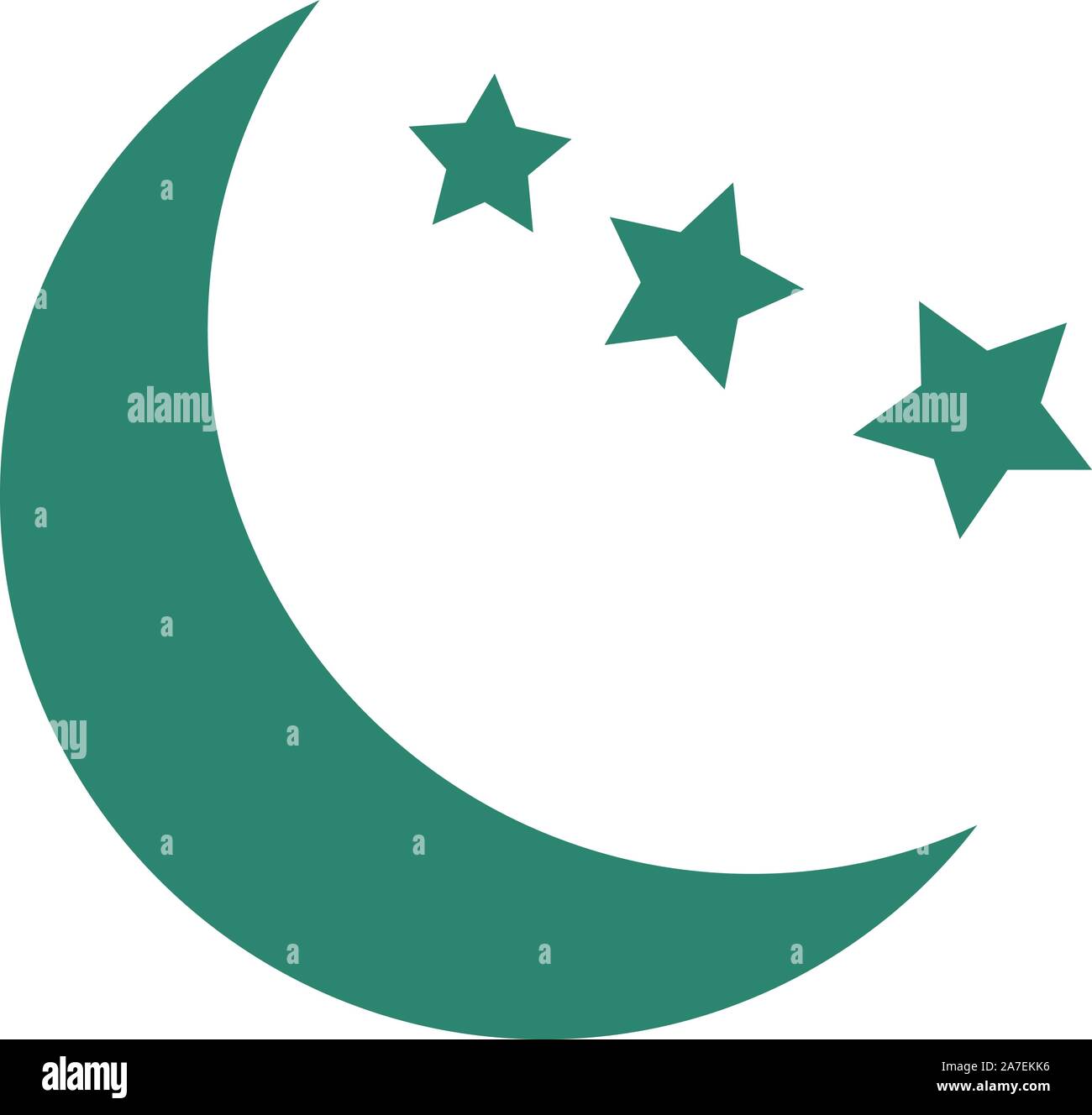 moon icon on white background. flat style. cartoon moon icon for your ...