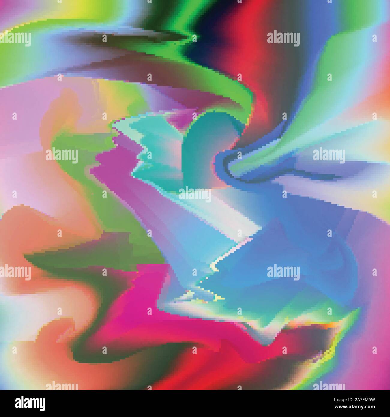 Glitch background with shiny glowing blurred colors flow Stock Vector ...