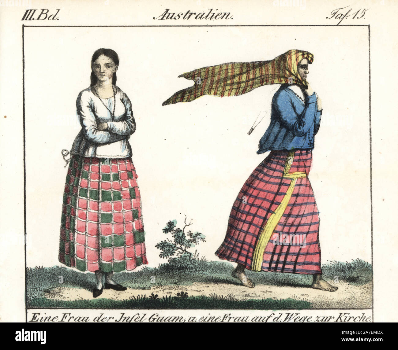 Native Chamorro women of the island of Guam, Pacific Ocean, in ...