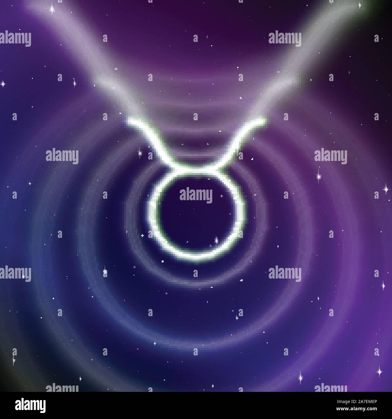 Astrology sign of Taurus or bull with mystic aura in universe. Magic ...