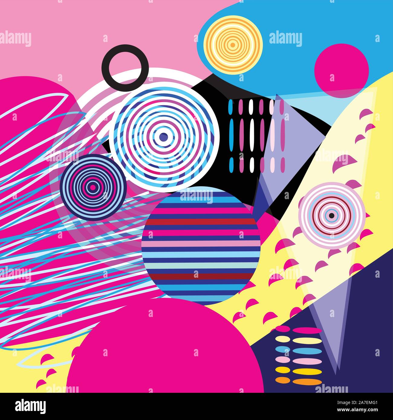 Abstract color vector background of different objects. Example for ...