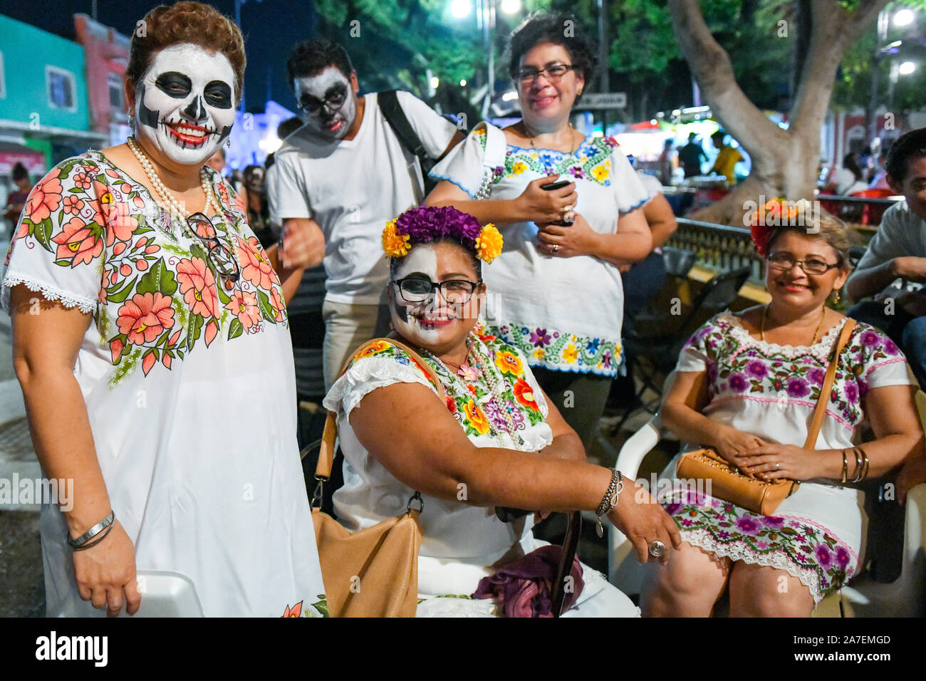 Merida women during Hanal Pixan which is the celebration of the Day of ...