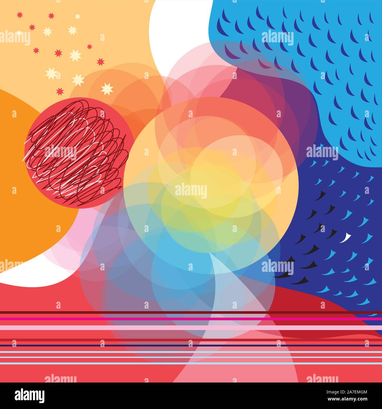 Abstract color vector background of different objects. Example for ...