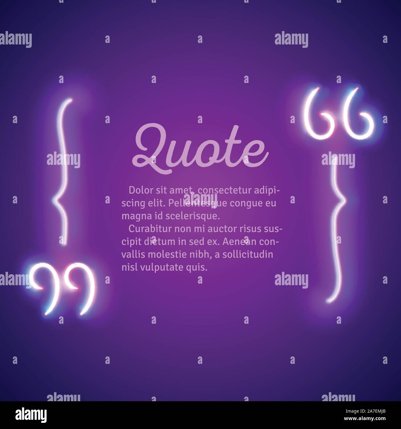 Retro neon glowing quote marks frame Stock Vector Image & Art - Alamy