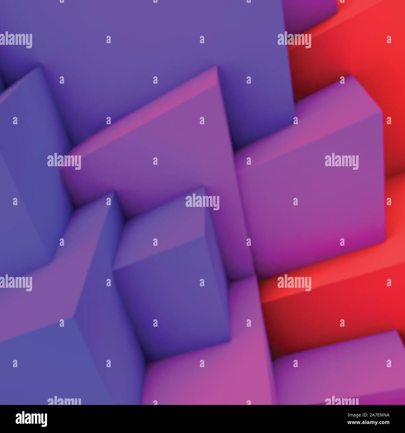 Abstract background with blue to red gradient overlapping cubes Stock ...