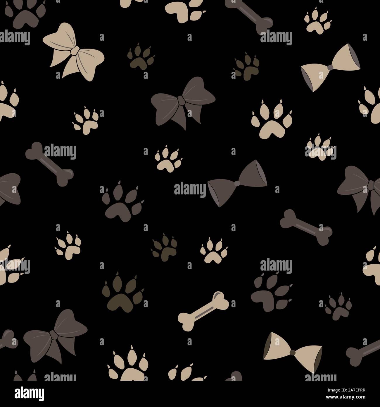 Seamless Dog Paw Pattern. Vector Illustration Stock Vector Image & Art ...