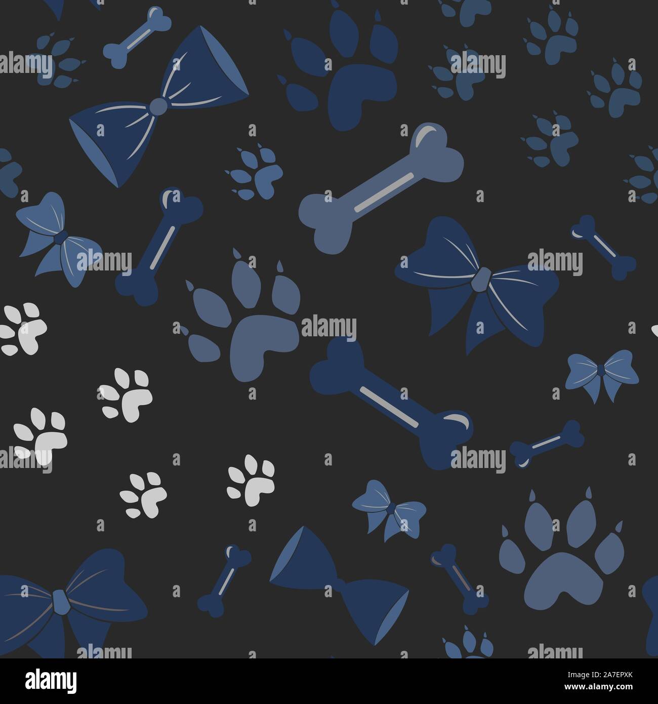 Seamless Dog Paw Pattern. Vector Illustration Stock Vector Image & Art ...