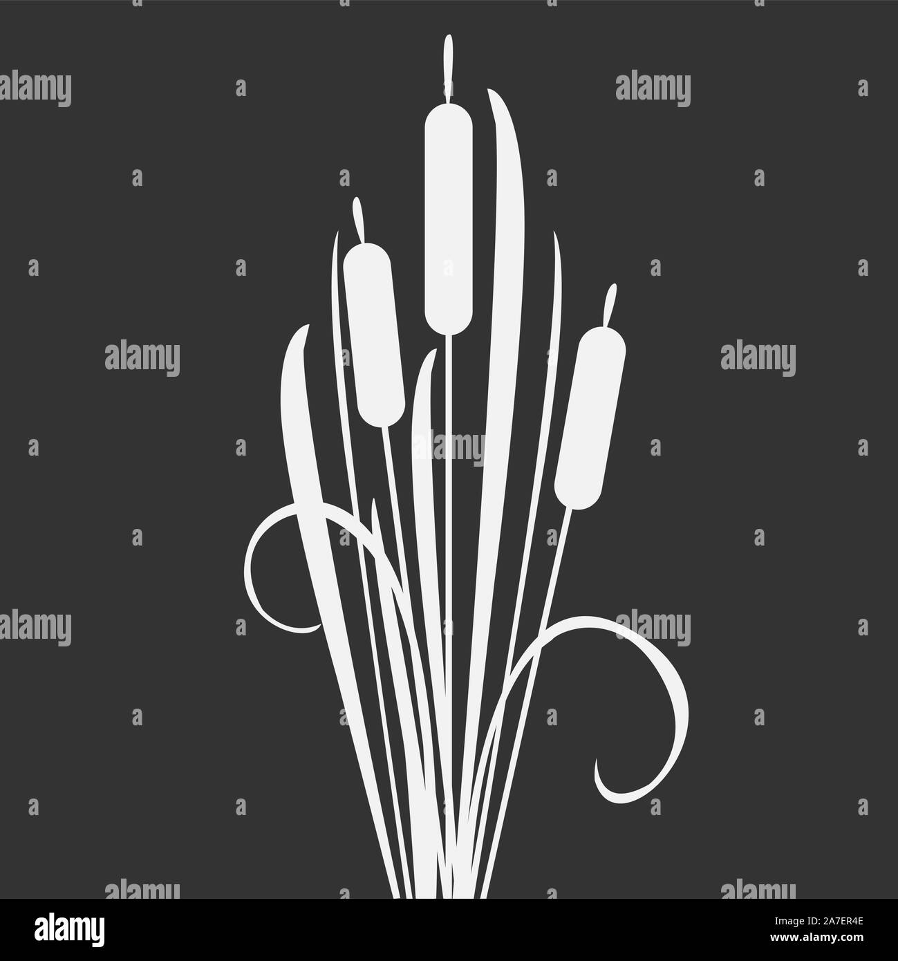 Silhouette of Reed Bush. Vector Illustration Stock Vector Image & Art ...