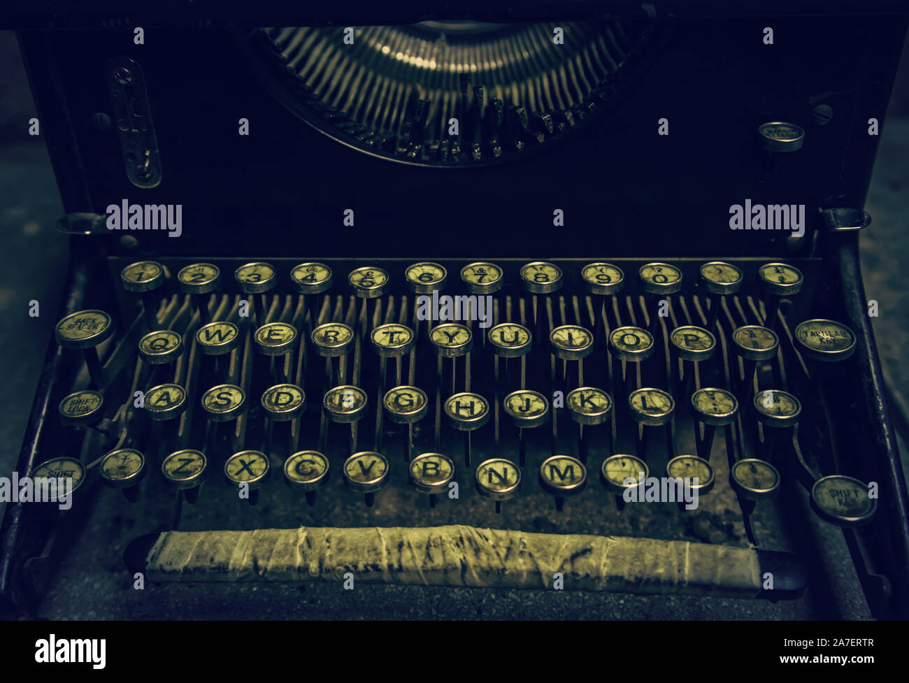 Old typewriter, detail of old writing instrument, keys Stock Photo - Alamy