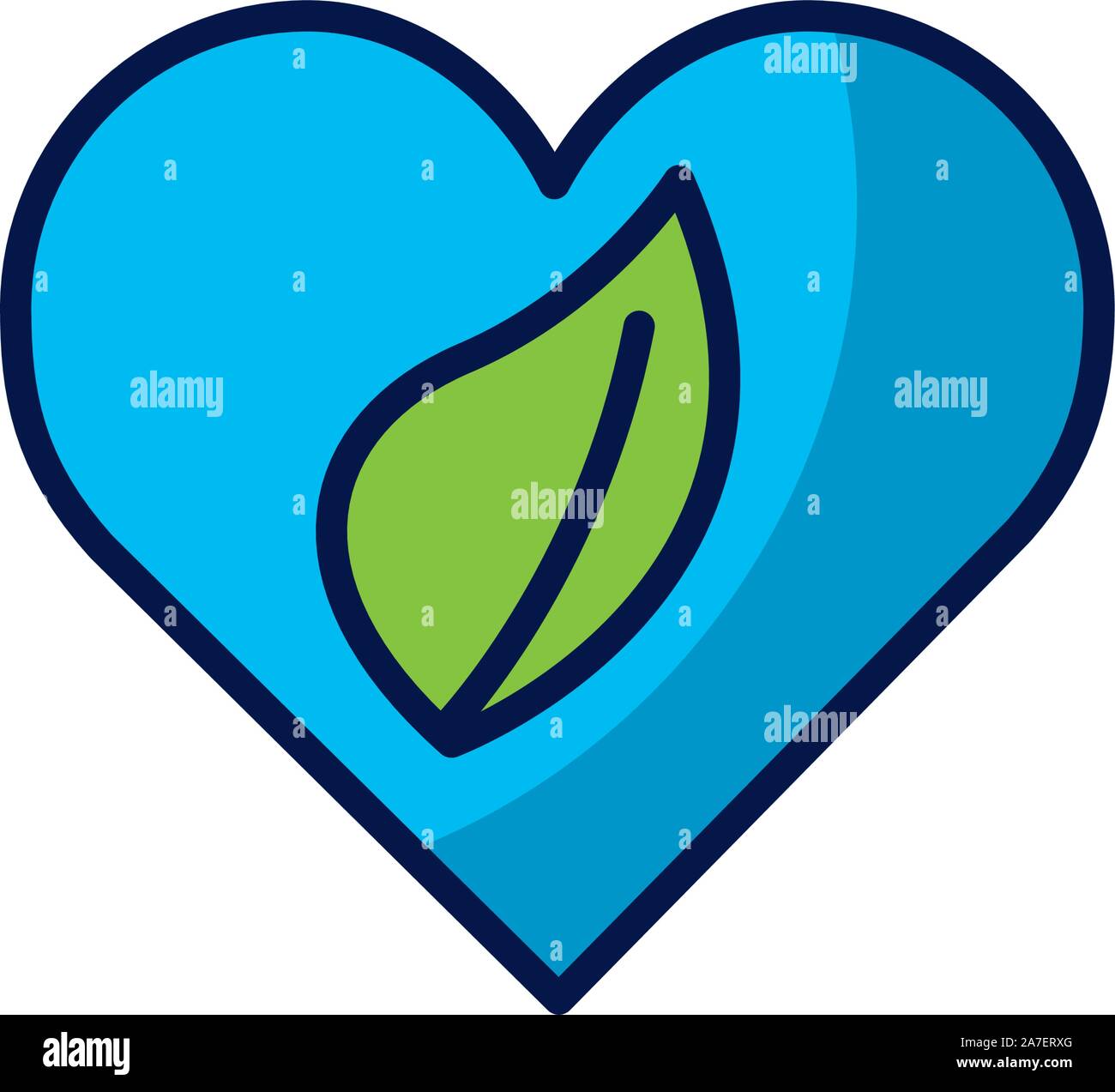 Isolated leaf and heart icon vector design Stock Vector Image & Art - Alamy