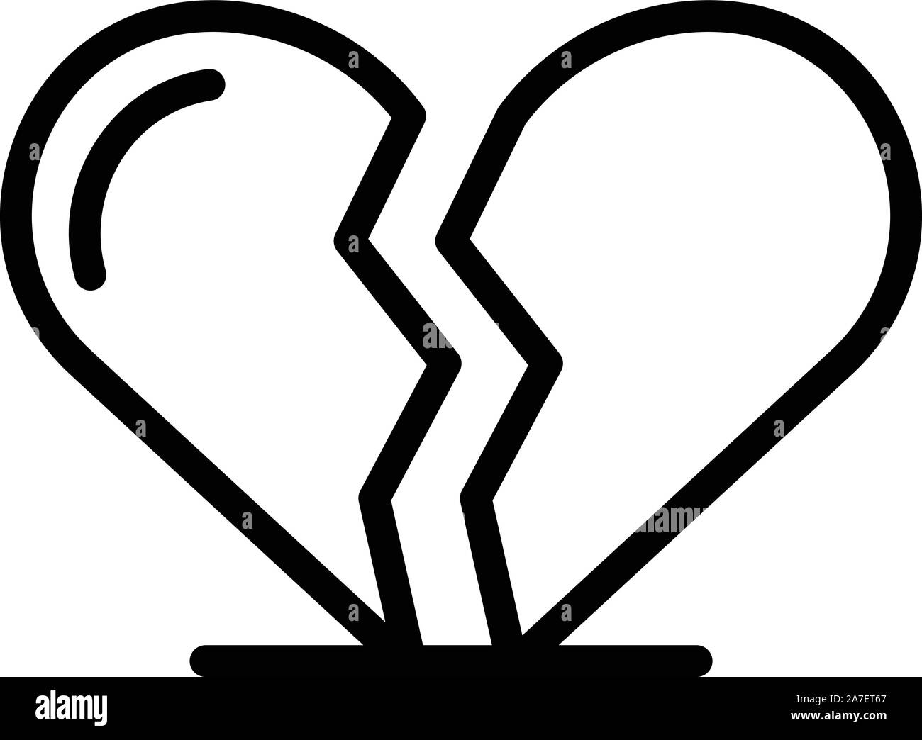 Broken heart icon, outline style Stock Vector Image & Art - Alamy