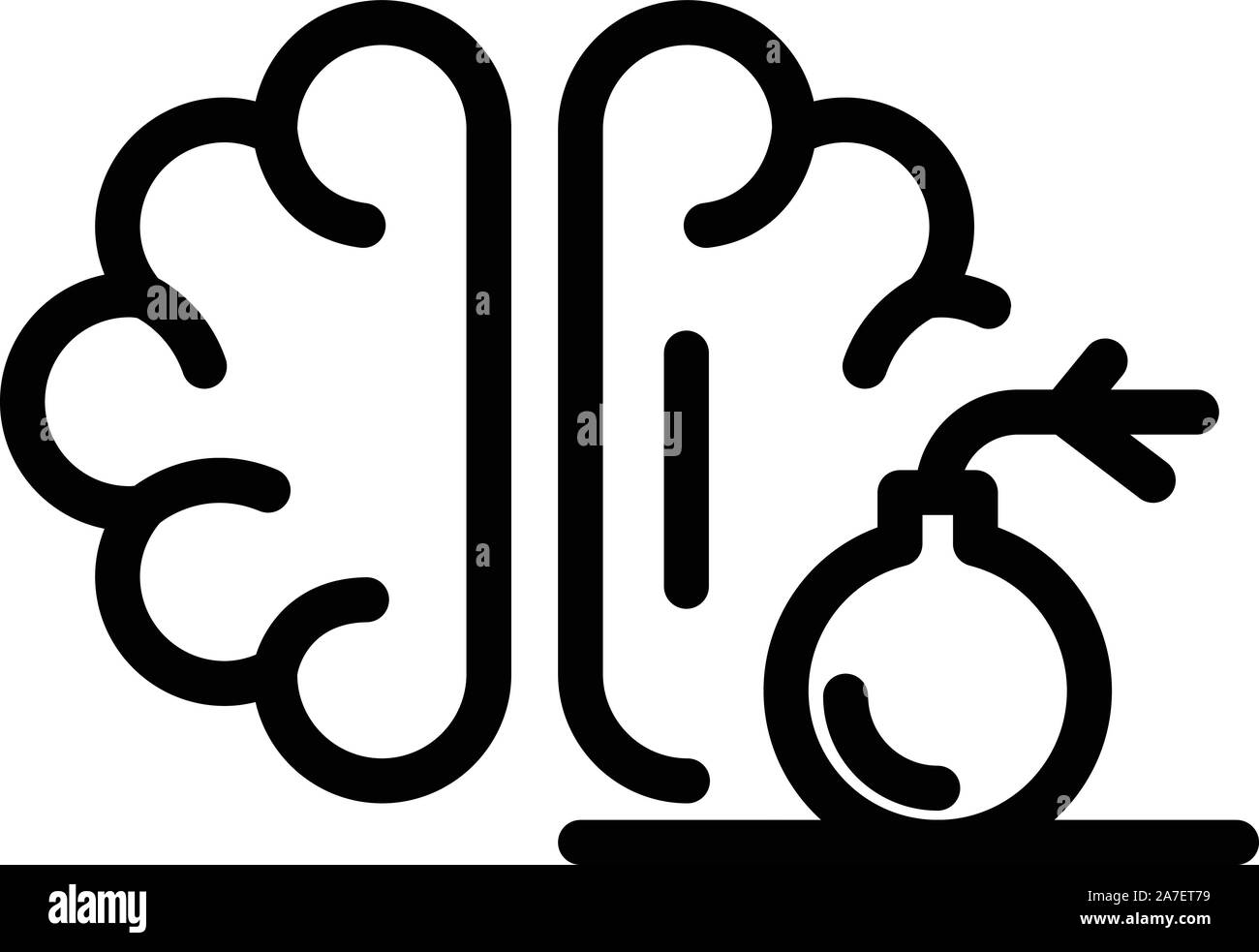 Brain pain bomb icon, outline style Stock Vector Image & Art - Alamy