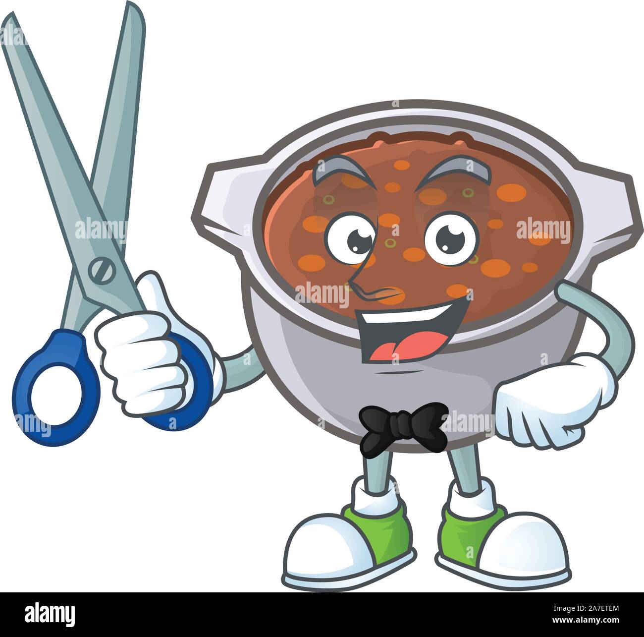 baked beans in bowl with barber mascot Stock Vector Image & Art - Alamy