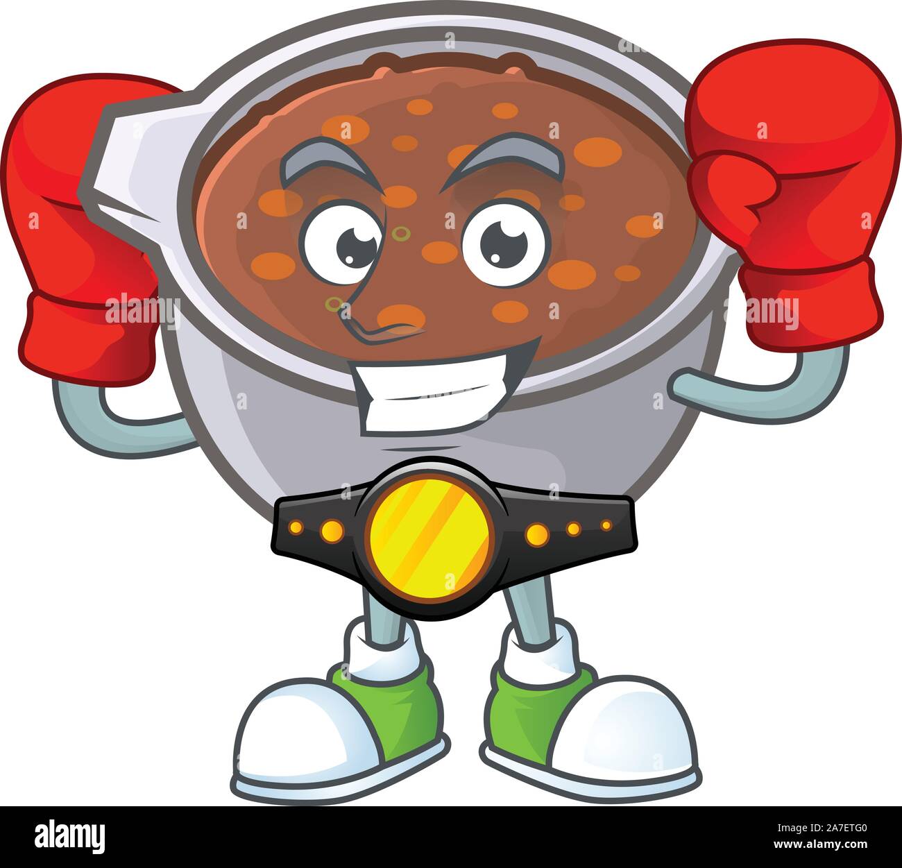 baked beans in bowl with boxing mascot Stock Vector Image & Art - Alamy