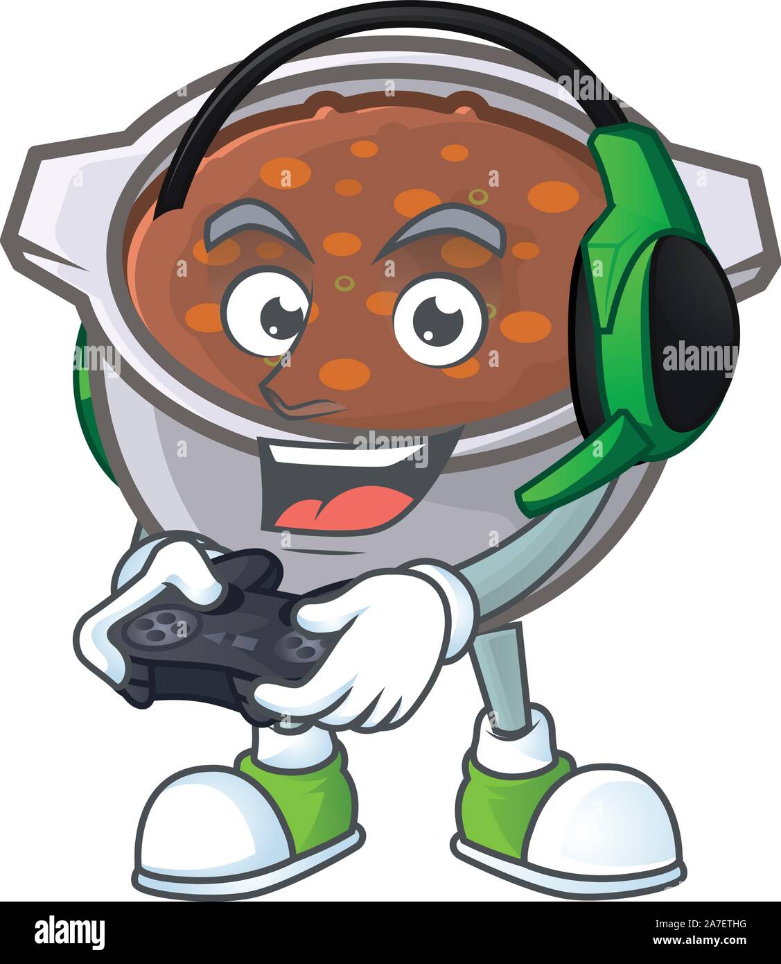 baked beans in bowl with bring gaming mascot Stock Vector Image & Art ...