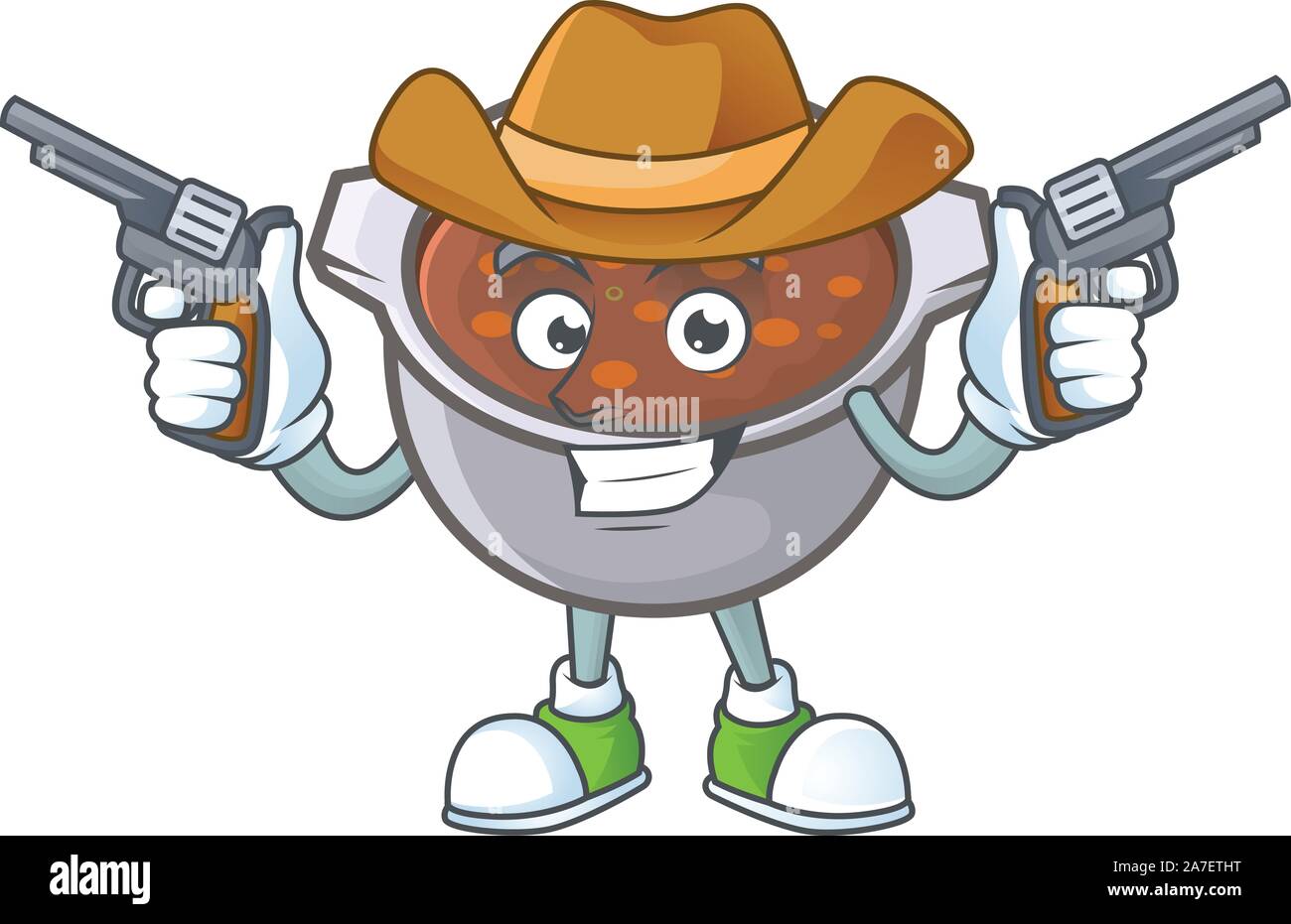 baked beans in bowl with cowboy mascot Stock Vector Image & Art - Alamy